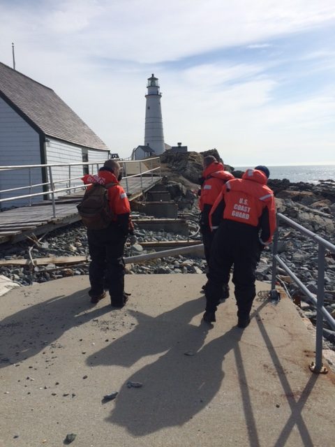 USCG, NPS and Boston Harbor Now survey storm damage on Boston Light ...