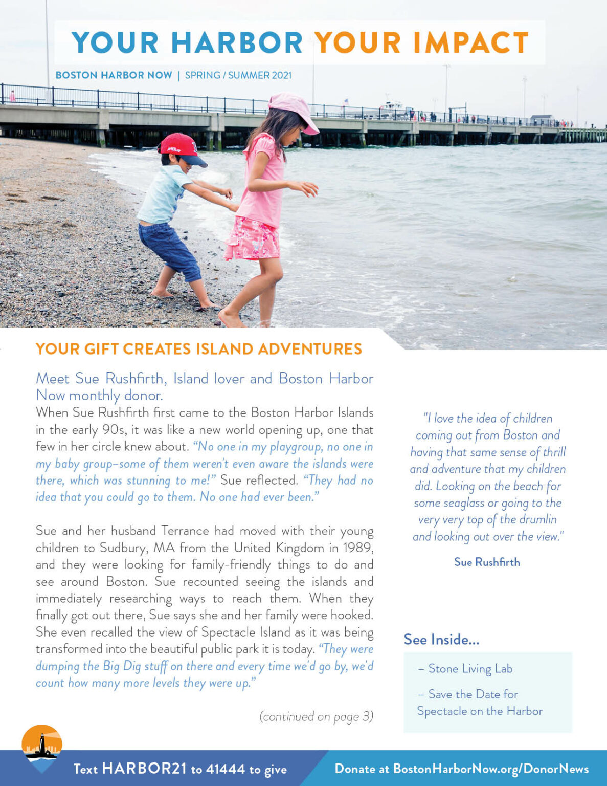 Donor Newsletter - Boston Harbor Now